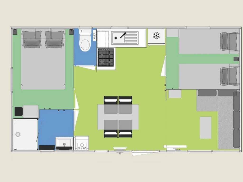 29 M² Camping ∙ 2 Chambres ∙ 4 Personnes - Saint-Pierre-d'Oléron