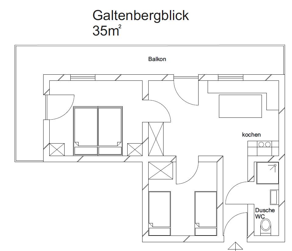 35 M² Apartment ∙ 2 Bedrooms ∙ 3 Guests - Alpbach