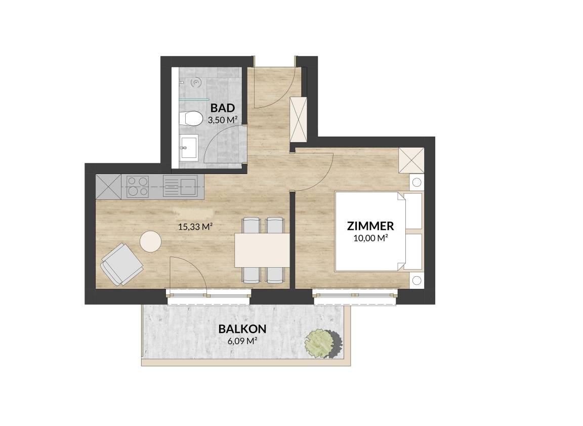 29 M² Ferienwohnung ∙ 1 Schlafzimmer ∙ 2 Gäste - Sölden