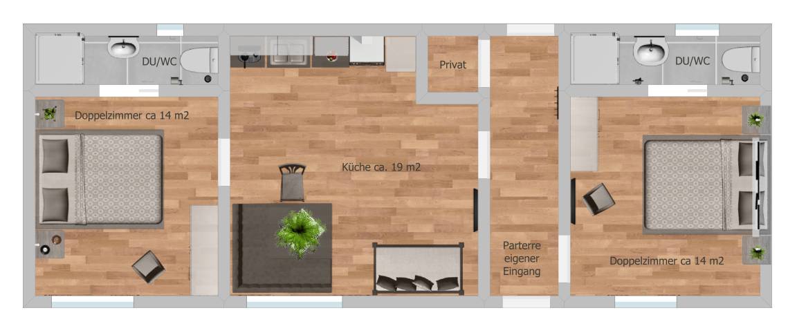 54 M² Apartament ∙ 2 Sypialnie ∙ 2 Gości - Kappl
