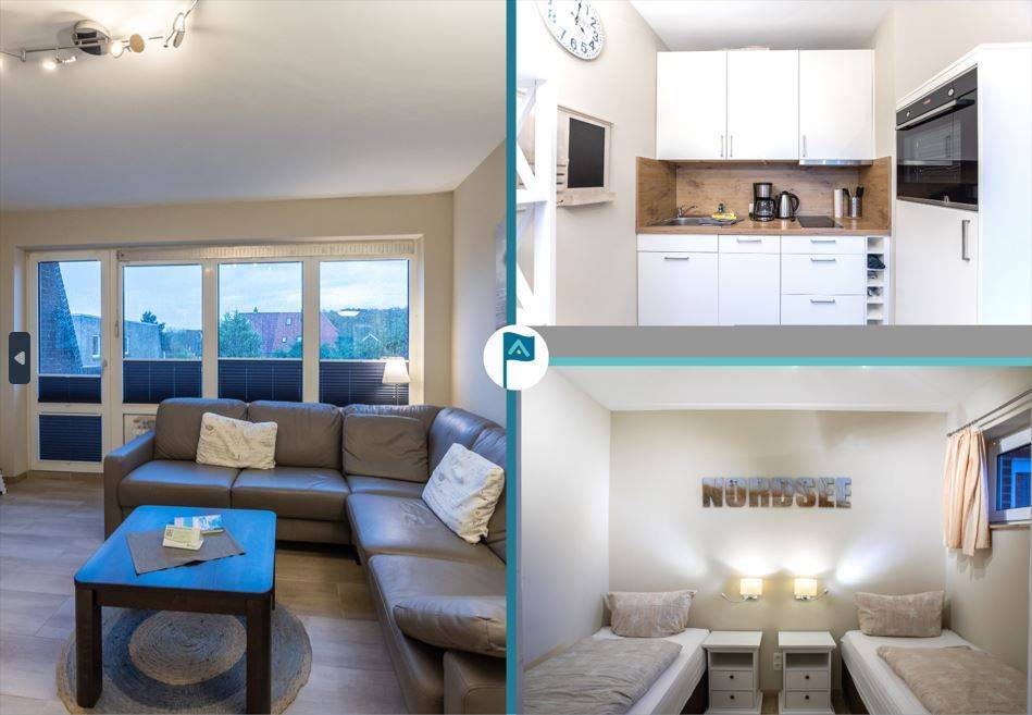 45 M² Ferienwohnung ∙ 1 Schlafzimmer ∙ 2 Gäste - Wyk auf Föhr