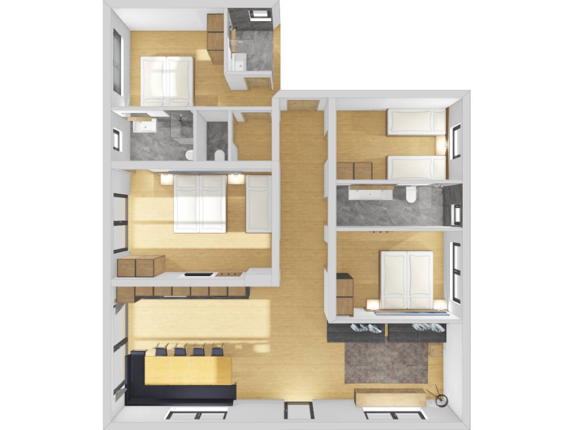 125 M² Apartment ∙ 5 Bedrooms ∙ 13 Guests - Flachau