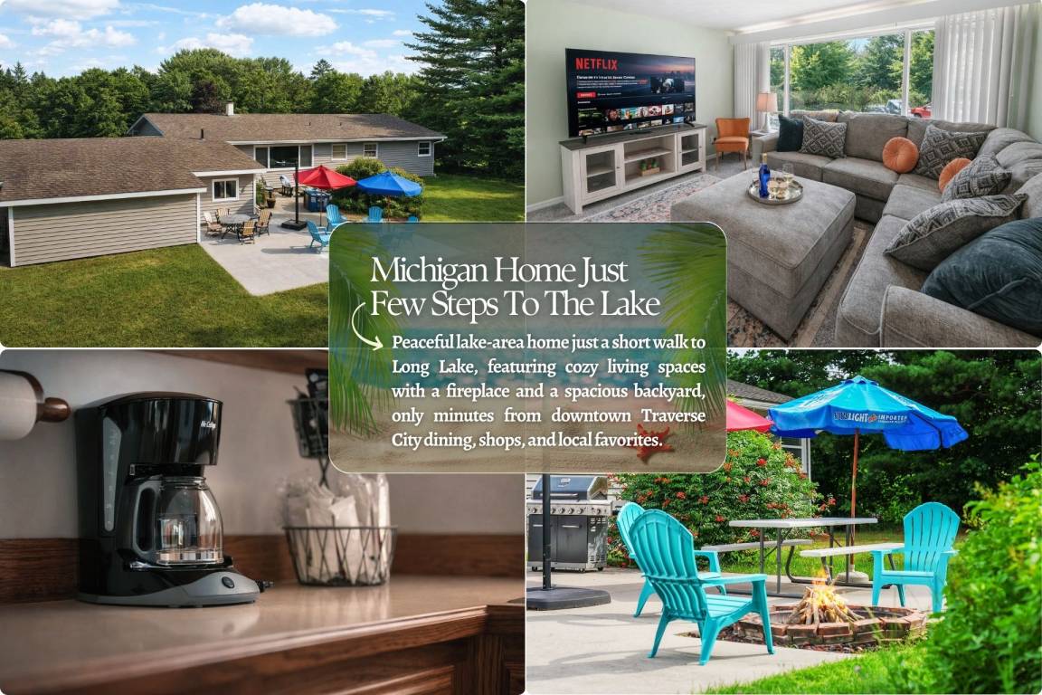 163 M² House ∙ 4 Bedrooms ∙ 8 Guests - Interlochen, MI