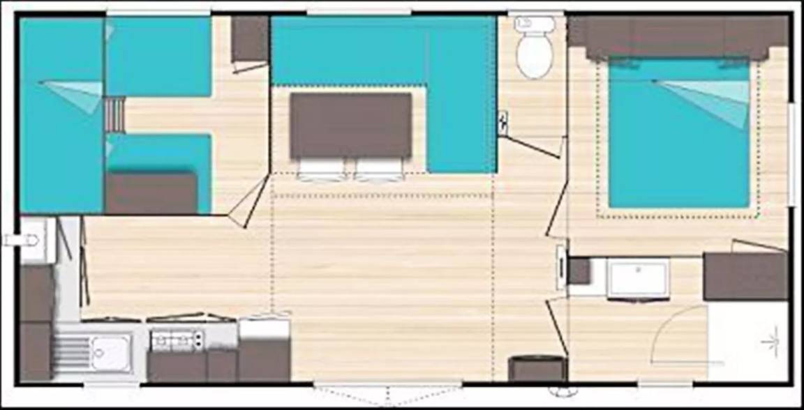 29 M² Mobil-home ∙ 2 Chambres ∙ 4 Personnes - Treignac