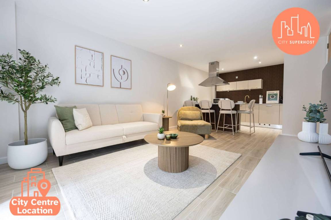 93 M² Apartment ∙ 2 Bedrooms ∙ 7 Guests - Piccadilly Station - Manchester