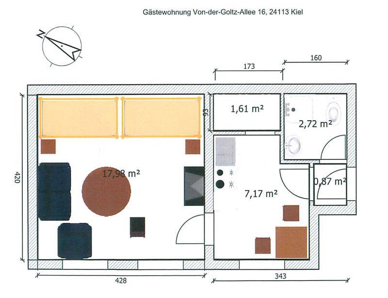 30 M² Apartment ∙ 2 Guests - Kiel