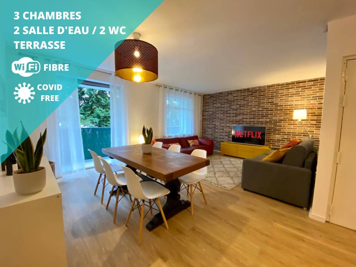 90 M² Appartement ∙ 3 Chambres ∙ 8 Personnes - Massy