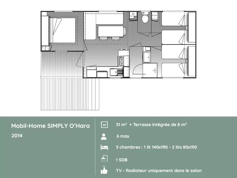 31 M² Mobil-home ∙ 3 Chambres ∙ 6 Personnes - Plougasnou