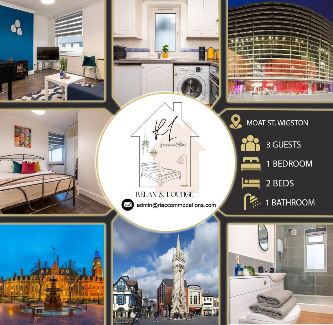80 M² Apartment ∙ 2 Bedrooms ∙ 3 Guests - Leicester