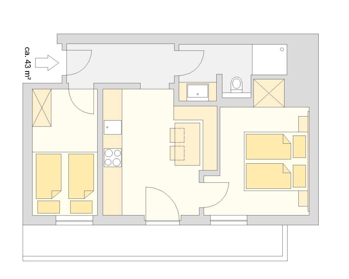 43 M² Apartment ∙ 2 Bedrooms ∙ 4 Guests - Kleinarl