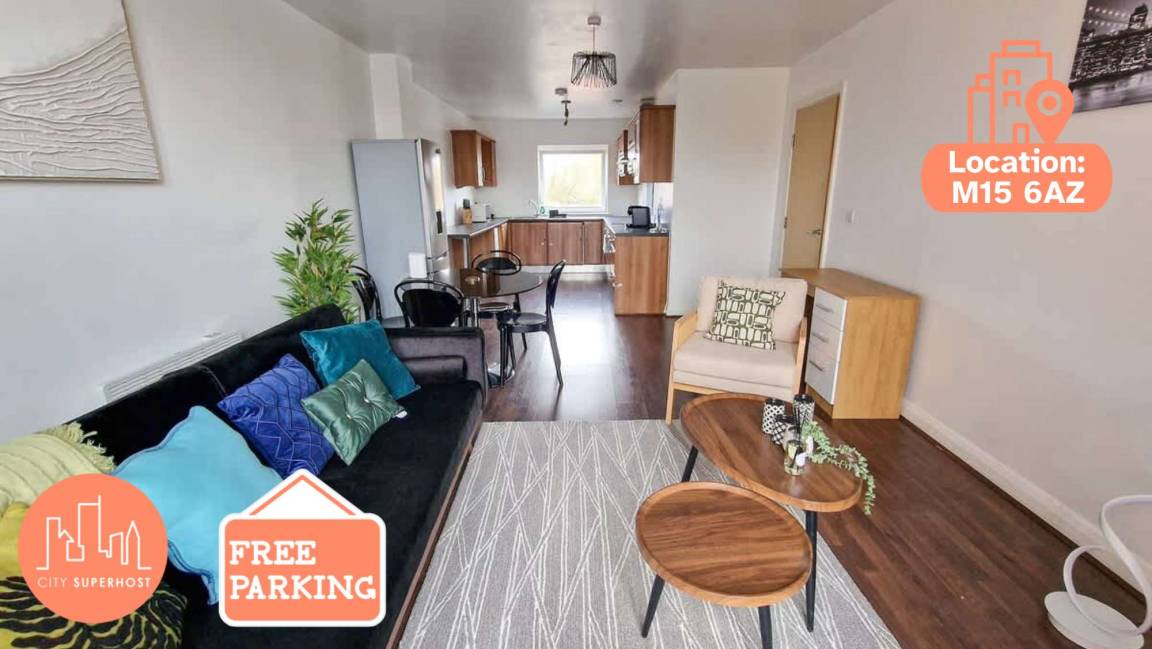 90 M² Apartment ∙ 3 Bedrooms ∙ 8 Guests - Longsight - Manchester