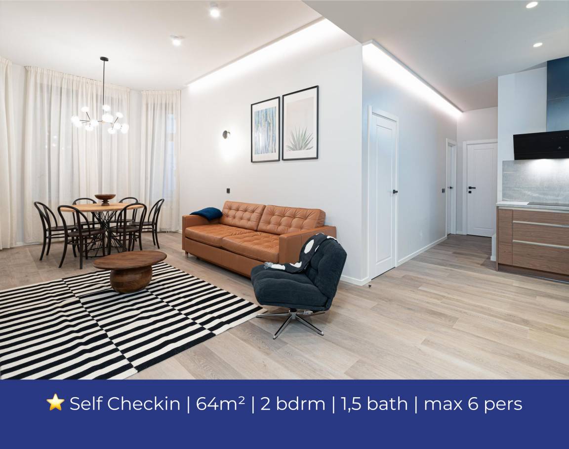 64 M² Apartment ∙ 2 Bedrooms ∙ 6 Guests - Riga, Latvia
