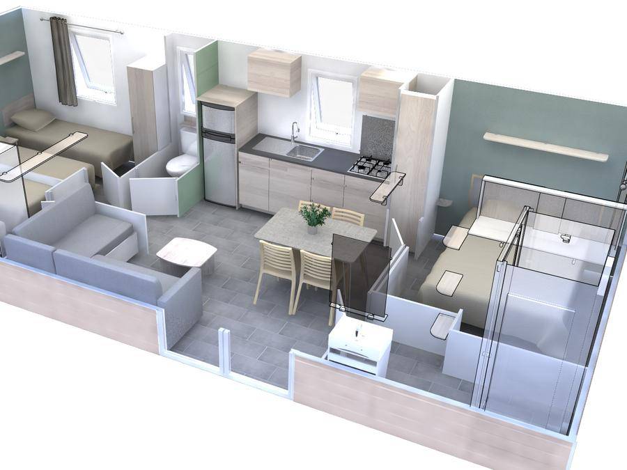 35 M² Mobil-home ∙ 3 Chambres ∙ 6 Personnes - Indre-et-Loire