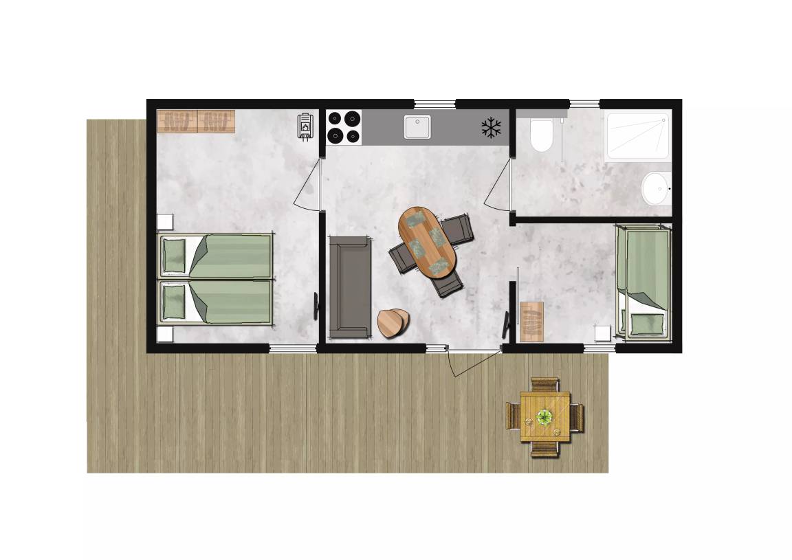 Mobil-home ∙ 2 Chambres ∙ 4 Personnes - Bouillon