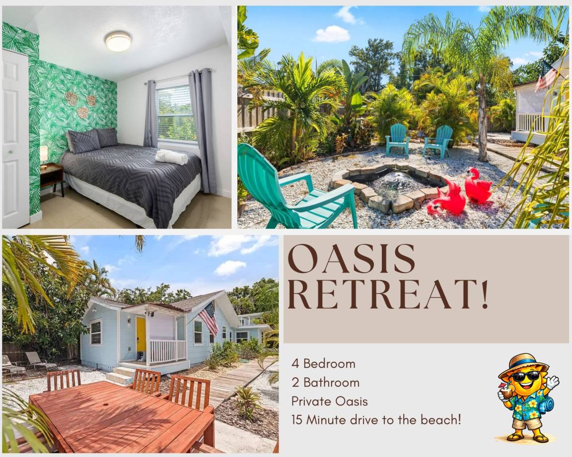 120 M² House ∙ 4 Bedrooms ∙ 6 Guests - St. Pete Beach, FL