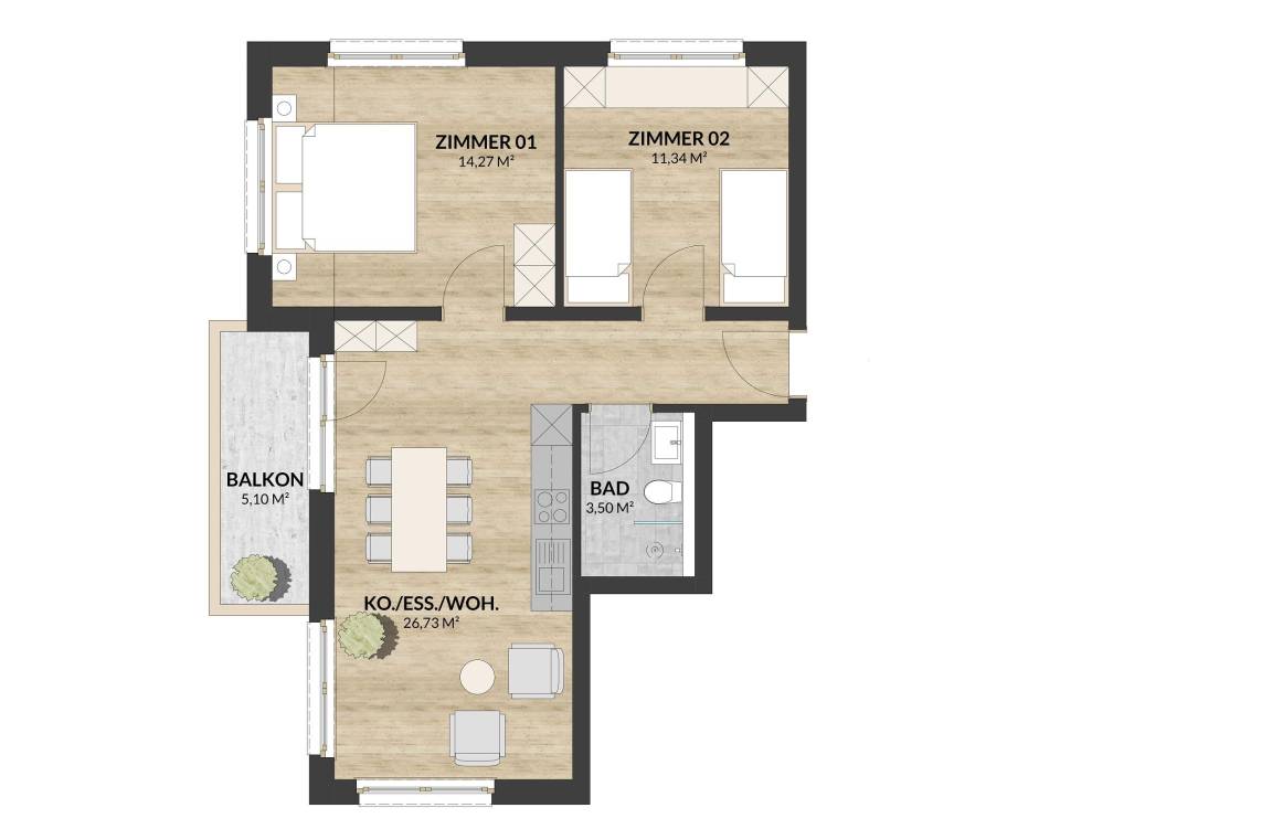56 M² Ferienwohnung ∙ 2 Schlafzimmer ∙ 4 Gäste - Sölden