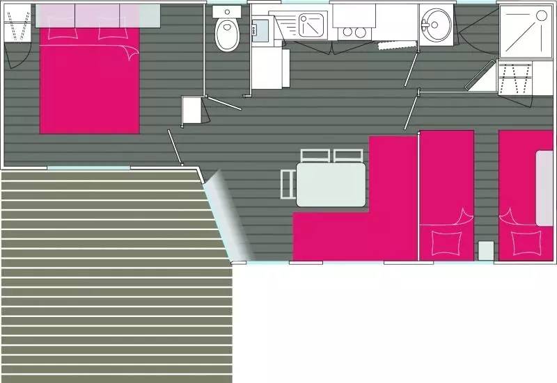 25 M² Mobil-home ∙ 2 Chambres ∙ 4 Personnes - Le Bugue