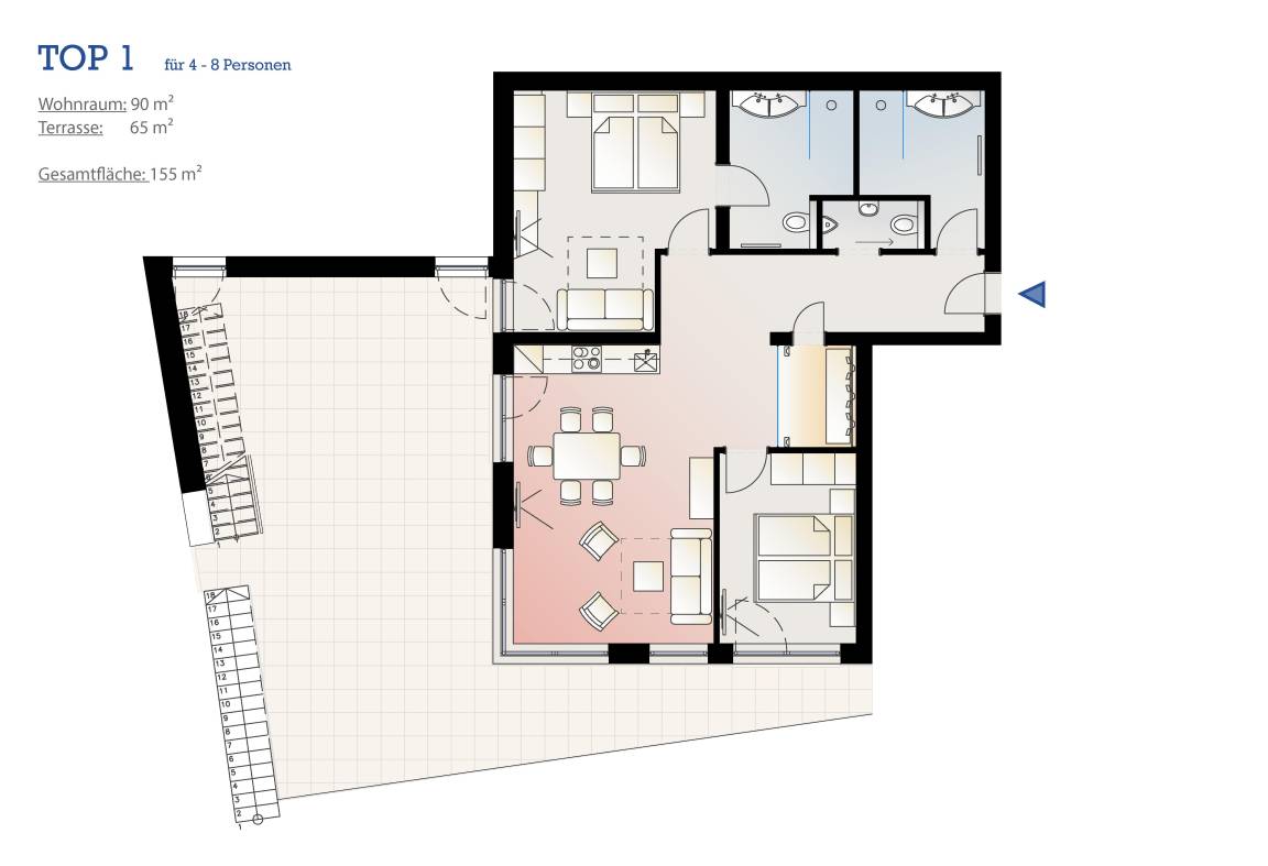 90 M² Appartement ∙ 2 Slaapkamers ∙ 8 Gasten - Pettneu am Arlberg