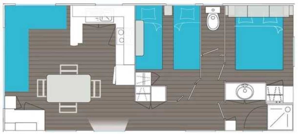 32 M² Acampamento ∙ 2 Quartos ∙ 4 Hóspedes - Mèze