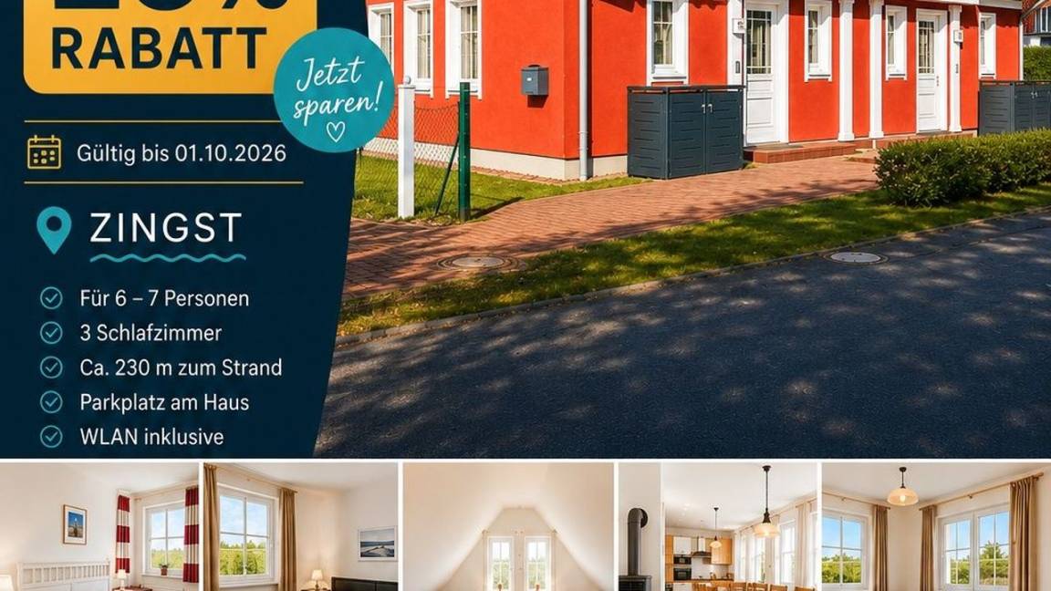 92 M² Ferienhaus ∙ 3 Schlafzimmer ∙ 6 Gäste - Zingst
