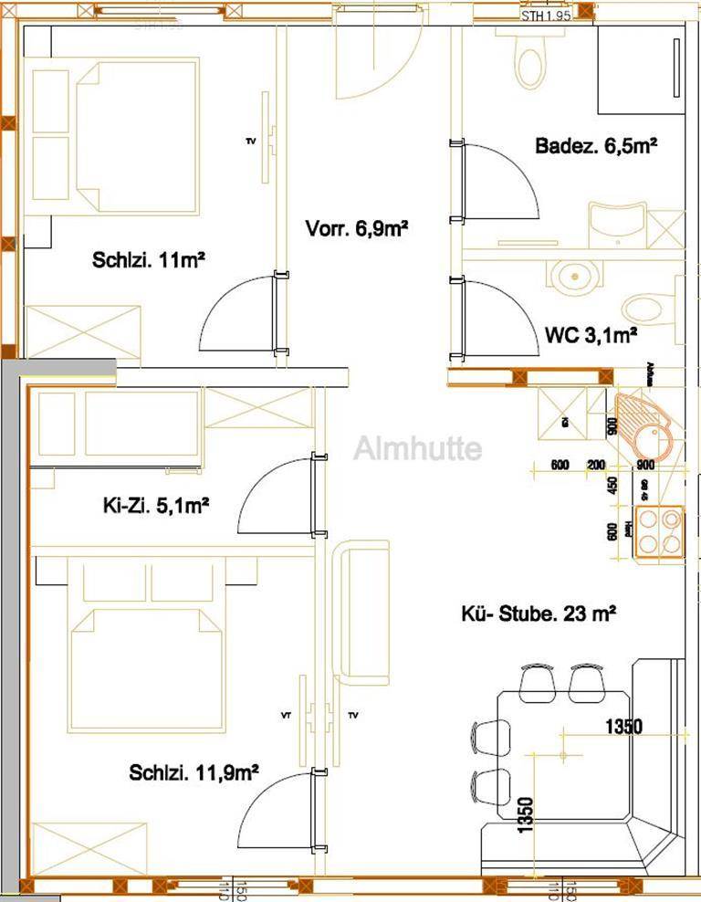 60 M² Apartment ∙ 3 Bedrooms ∙ 8 Guests - Tauplitz