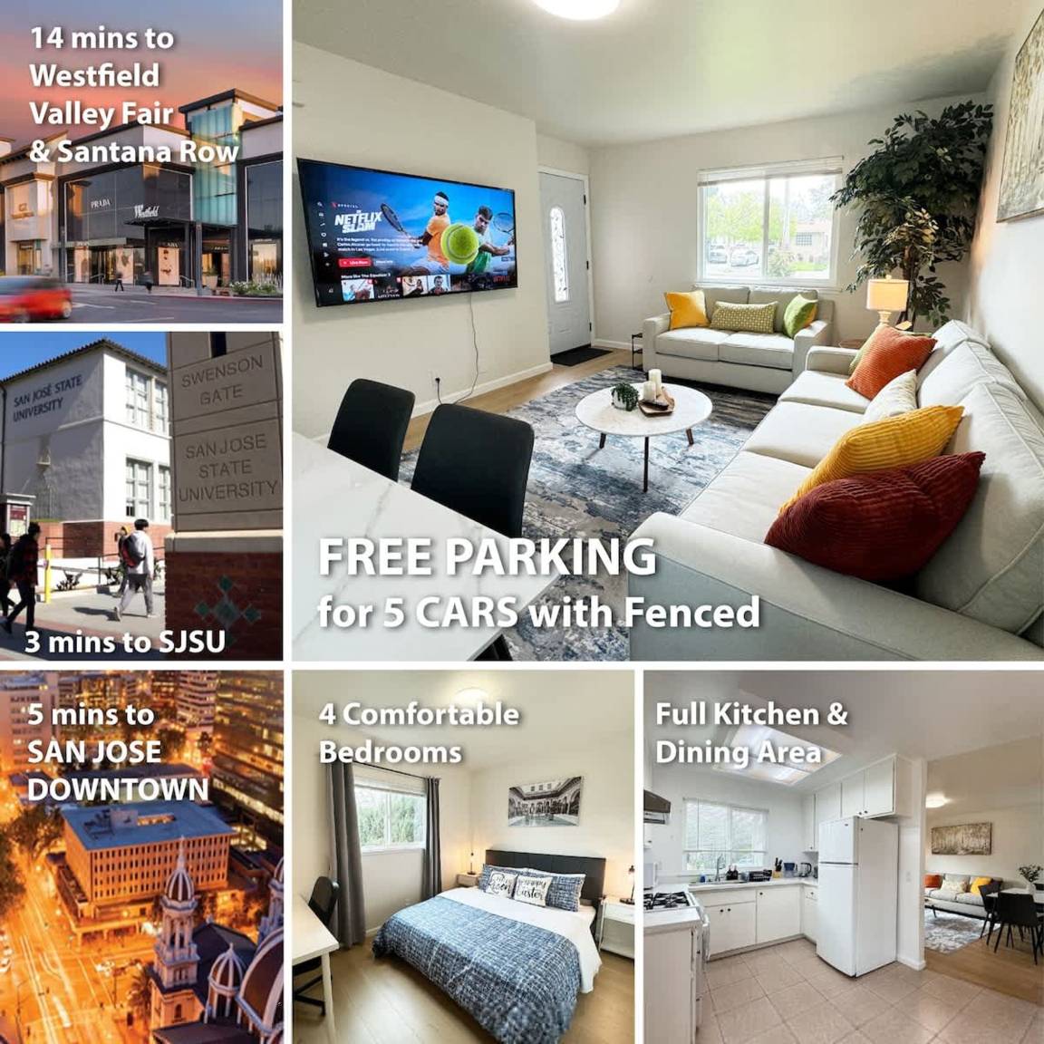 Huis ∙ 4 Slaapkamers ∙ 8 Gasten - San Jose, CA