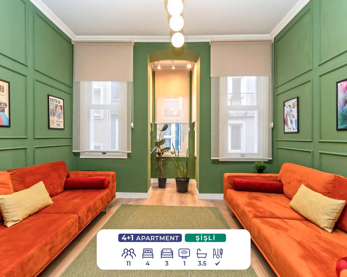 200 M² Appartamento Vacanza ∙ 4 Camere Da Letto ∙ 10 Ospiti - Beyoğlu