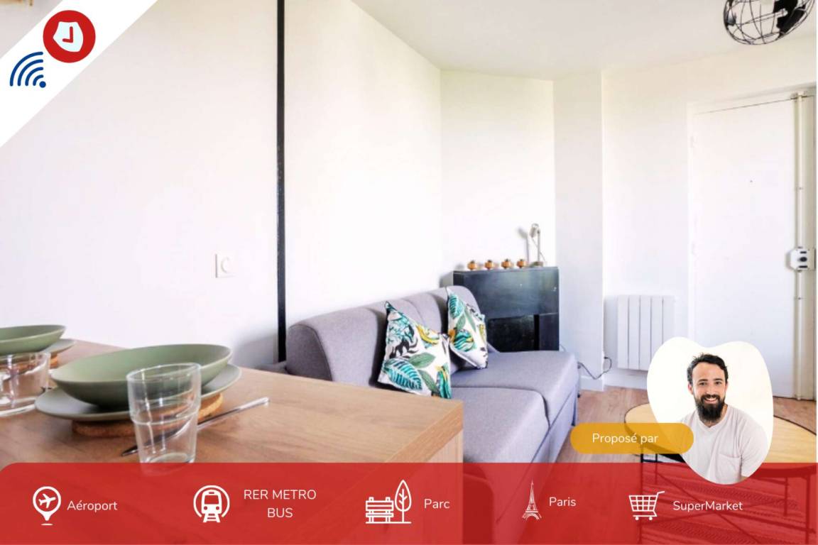 24 M² Apartment ∙ 1 Bedroom ∙ 2 Guests - Saint-Denis, France