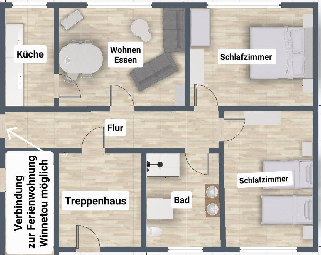 70 M² Ferienhaus ∙ 2 Schlafzimmer ∙ 4 Gäste - Lennestadt