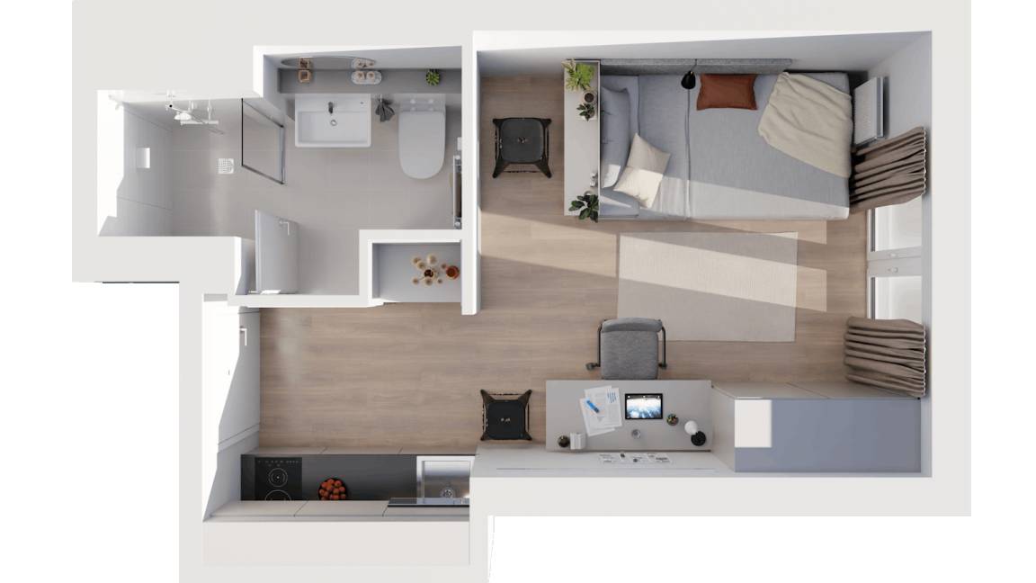 20 M² Apartamento ∙ 1 Huésped - Hamburgo