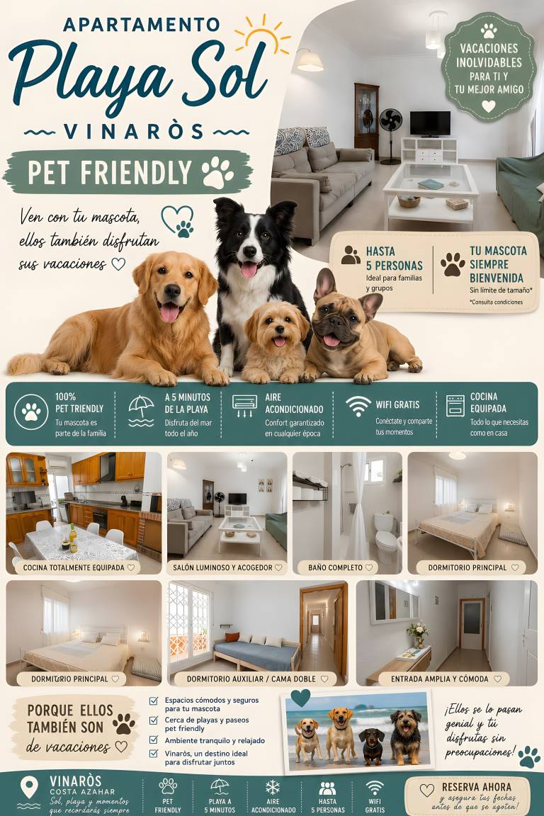 100 M² Apartamento ∙ 2 Habitaciones ∙ 5 Huéspedes - Benicarló