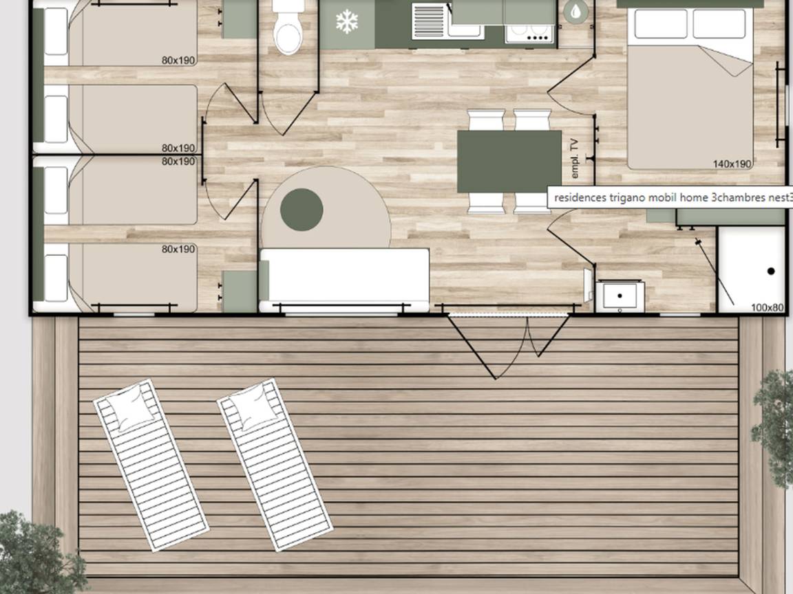 35 M² Mobil-home ∙ 1 Chambre ∙ 6 Personnes - Baie de Somme