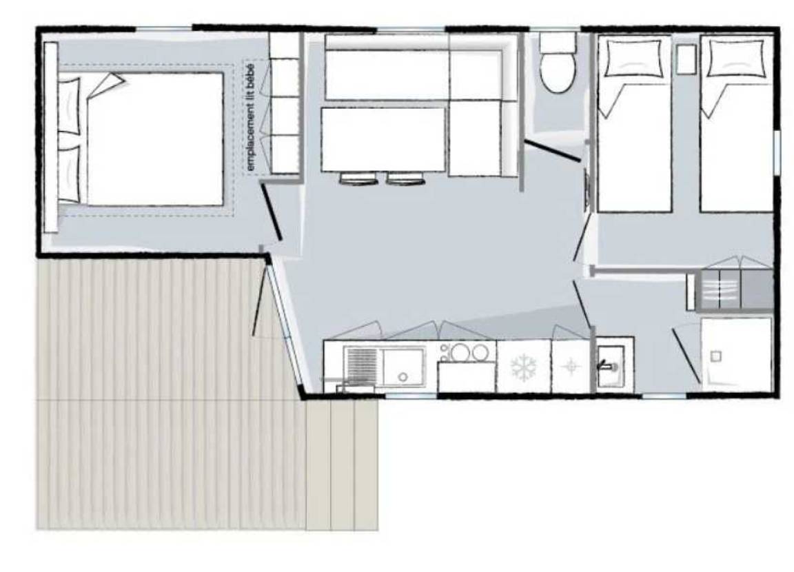 30 M² Camping ∙ 2 Chambres ∙ 6 Personnes - Le Château-d'Olonne