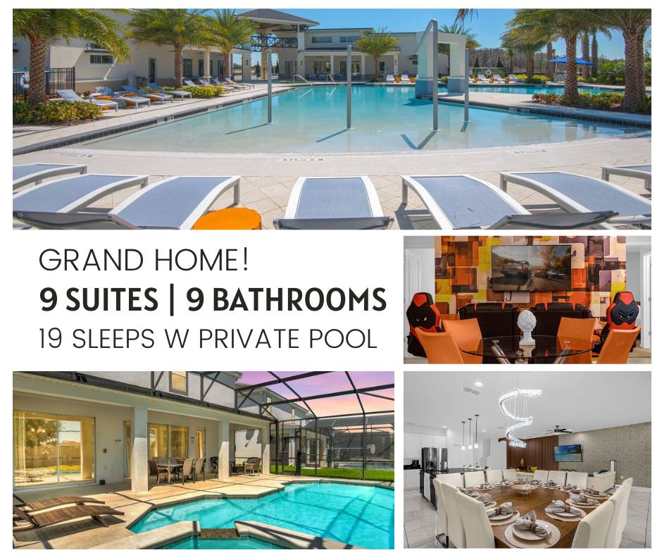 380 M² House ∙ 9 Bedrooms ∙ 19 Guests - St. Cloud, FL