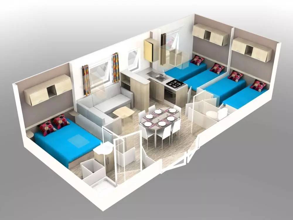28 M² Mobil-home ∙ 3 Chambres ∙ 6 Personnes - Drôme