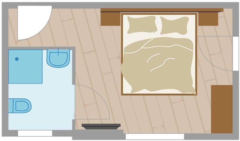 17 M² Hotel ∙ 1 Schlafzimmer ∙ 2 Gäste - Haus