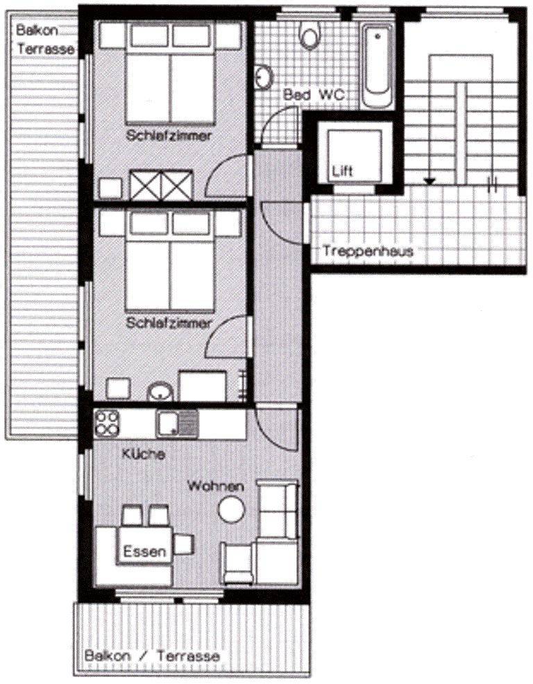 57 M² Appartement ∙ 2 Chambres ∙ 4 Personnes - Saas-Fee