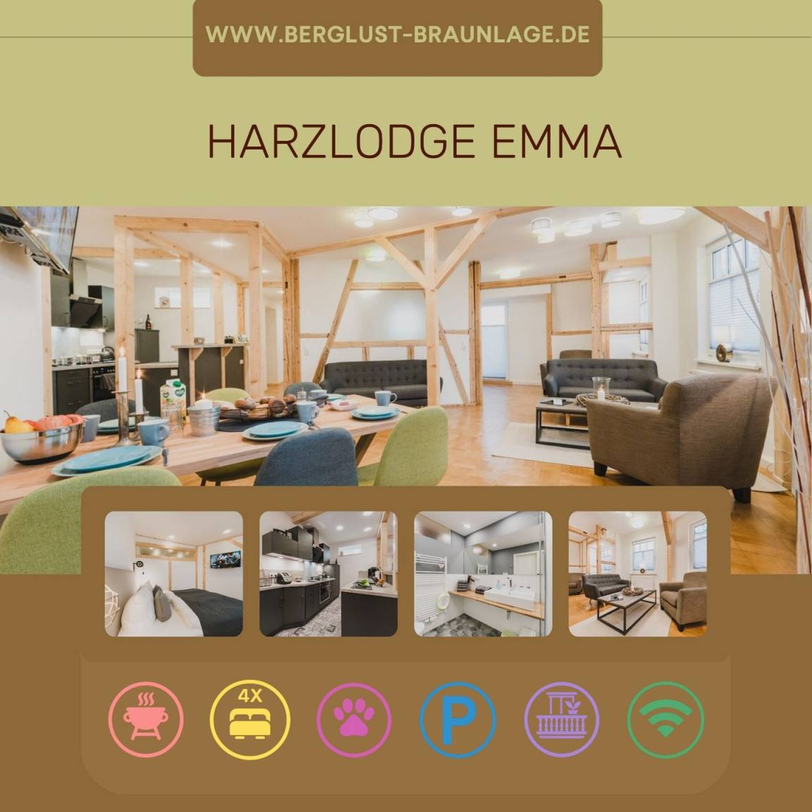 140 M² Apartment ∙ 5 Bedrooms ∙ 12 Guests - Harz
