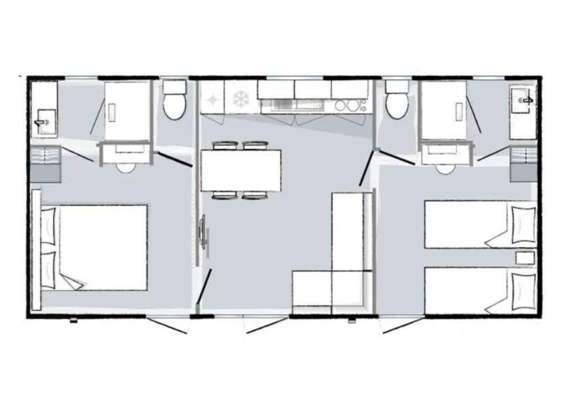 30 M² Camping ∙ 2 Chambres ∙ 6 Personnes - Le Pouliguen