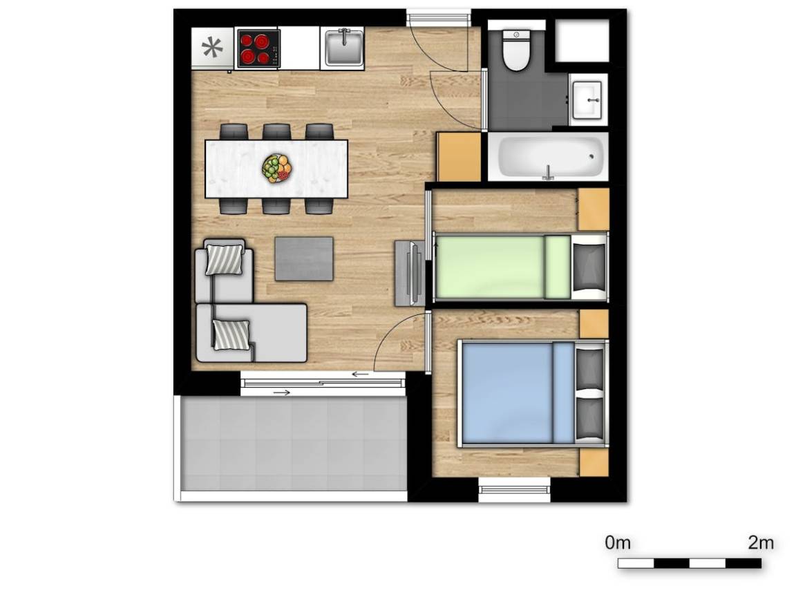 28 M² Appartement ∙ 2 Chambres ∙ 5 Personnes - Bruges