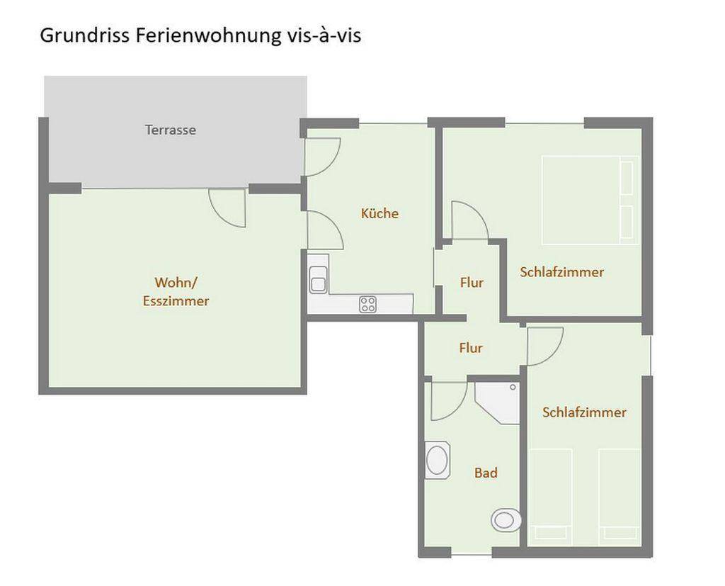 100 M² Apartment ∙ 2 Bedrooms ∙ 4 Guests - Landau