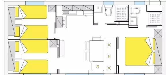 32 M² Mobil-home ∙ 3 Chambres ∙ 8 Personnes - Rome