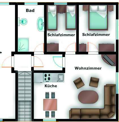 56 M² Ferienwohnung ∙ 2 Schlafzimmer ∙ 4 Gäste - Meldorf