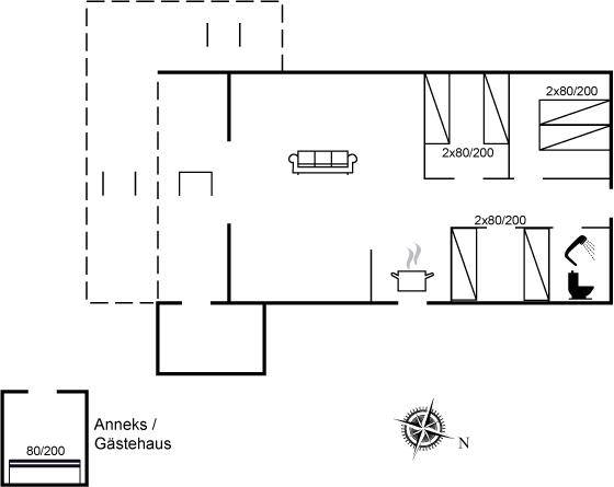 71 M² Ferienhaus ∙ 4 Schlafzimmer ∙ 6 Gäste - Henne Kirkeby