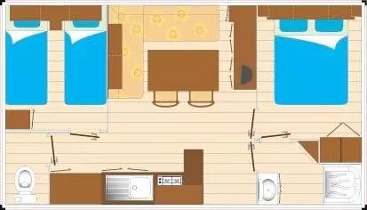 28 M² Mobil-home ∙ 2 Chambres ∙ 6 Personnes - L'Aiguillon-sur-Mer