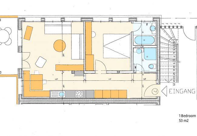 53 M² Apartamento ∙ 1 Habitación ∙ 4 Huéspedes - Mürren